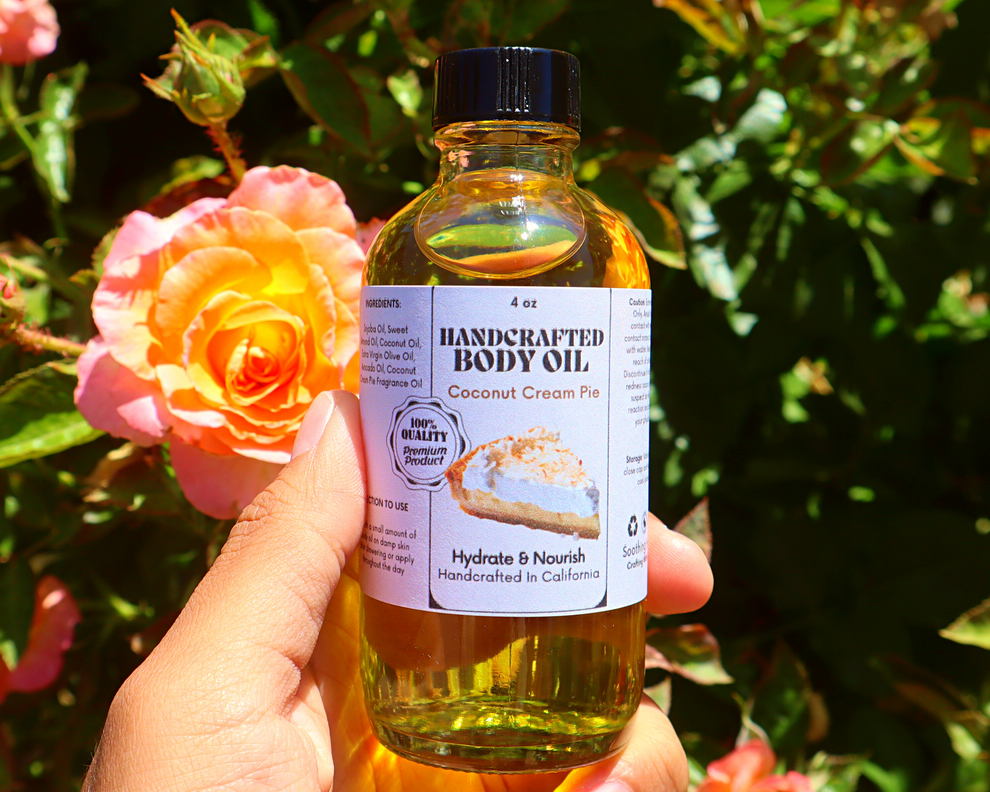 Handcrafted Coconut Cream Pie Body Oil - Dropper Included – Soothing House