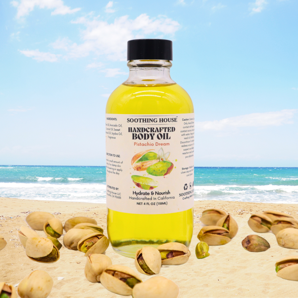 Handcrafted Pistachio Vanilla Caramel Body Oil – Soothing House