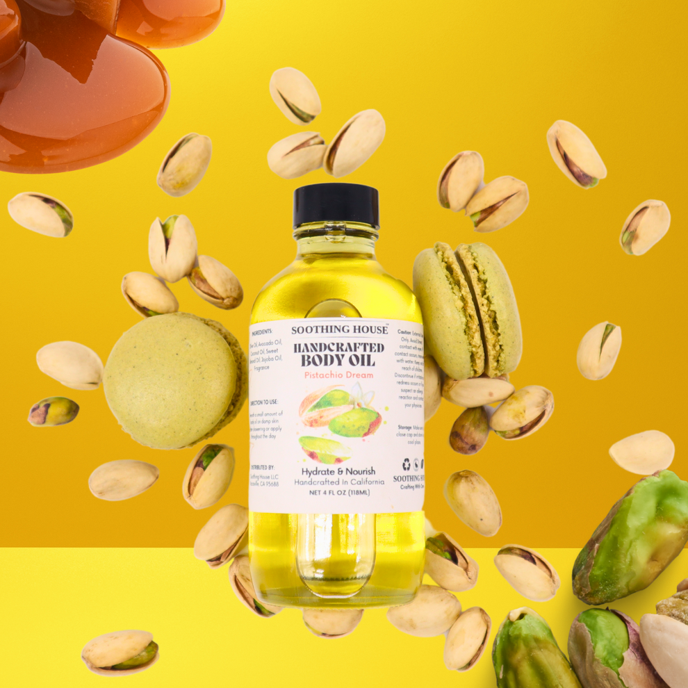 Handcrafted Pistachio Vanilla Caramel Body Oil – Soothing House